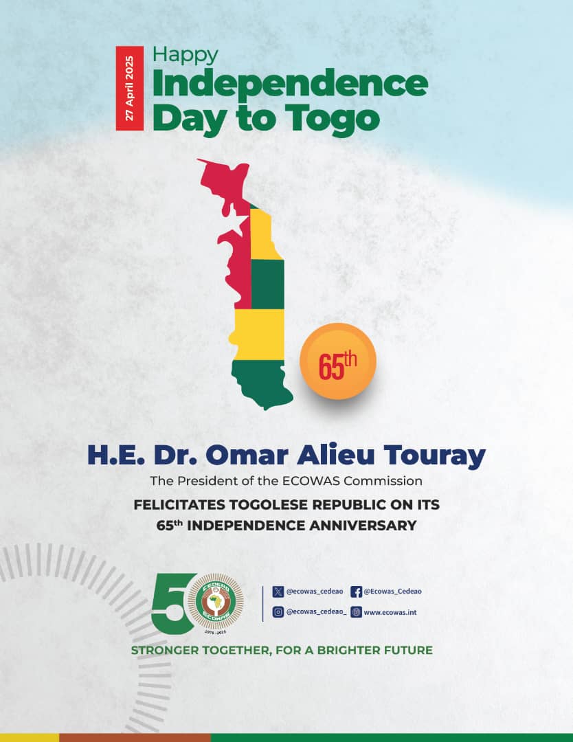 ECOWAS President Dr. Omar Alieu Touray Celebrates Togo’s 65th ...