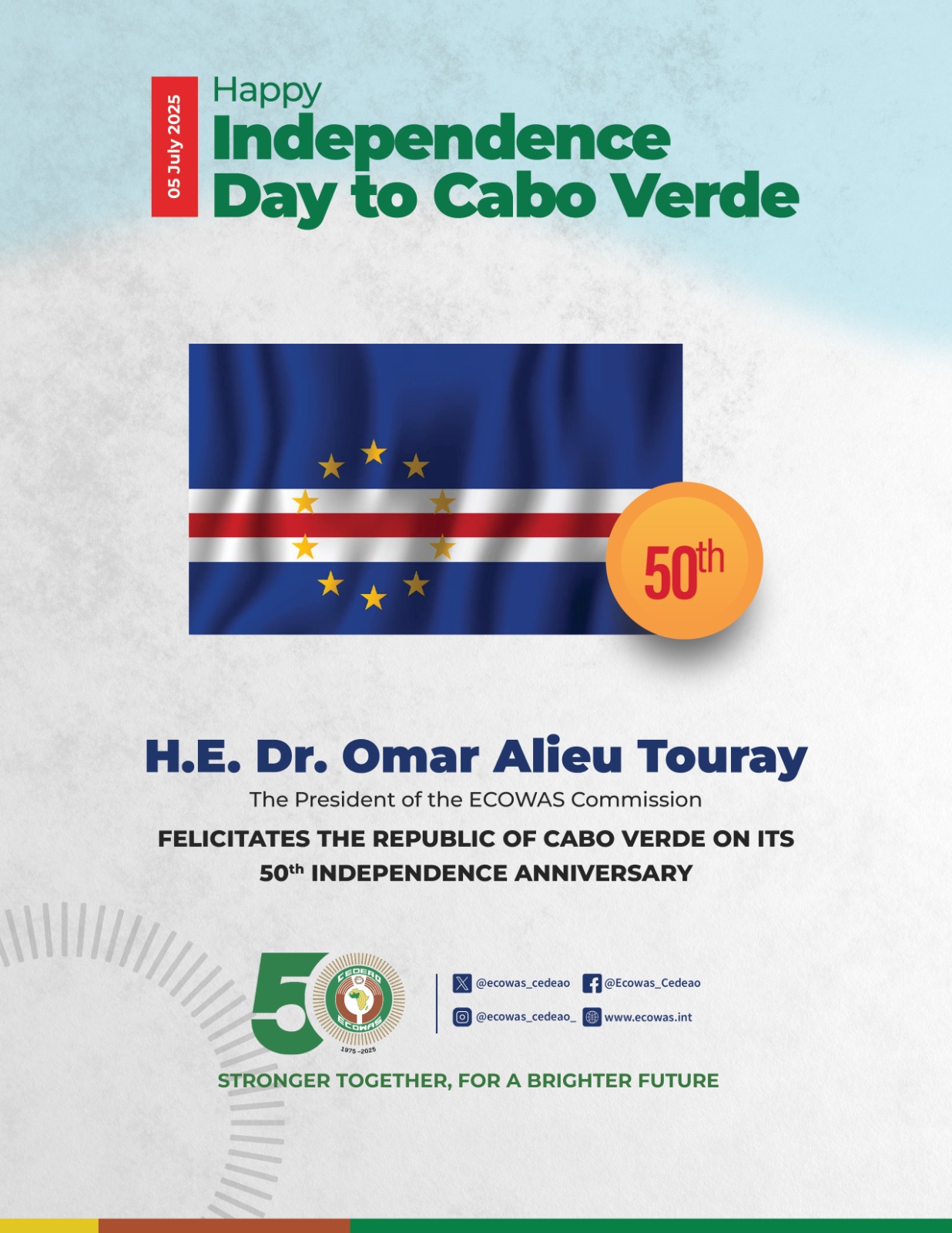ECOWAS President Dr. Omar Alieu Touray Celebrates Cabo Verde’s 50 Years ...